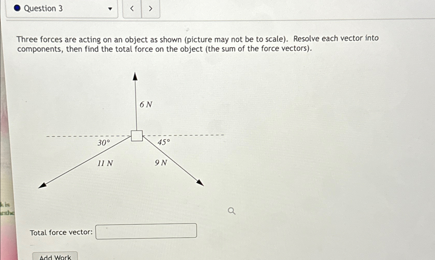 Question 3Three forces are acting on an object as | Chegg.com