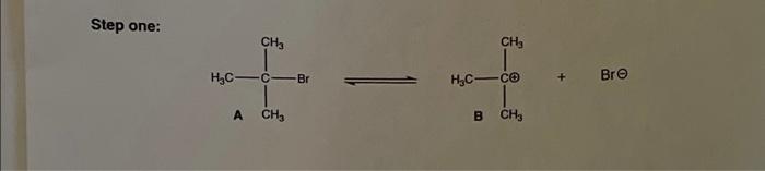 Solved Step one: CH, CH, HCC-Br - HC-ce Bre A CH, B CH3 | Chegg.com