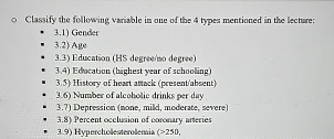 Solved Classify the following variable in one of the 4 | Chegg.com
