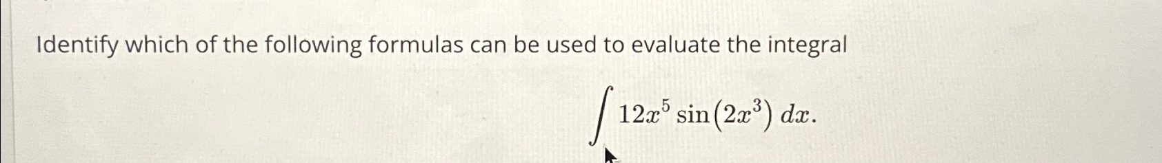 Solved Identify which of the following formulas can be used | Chegg.com