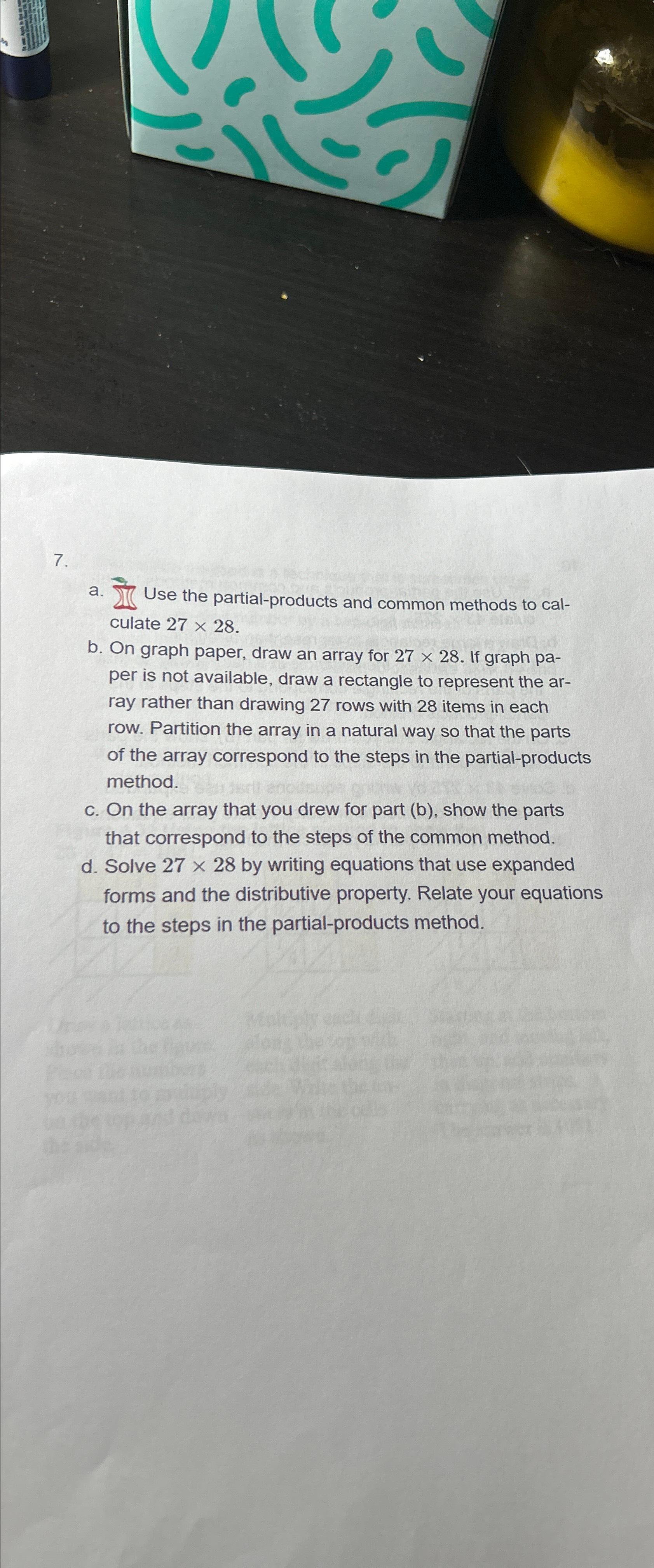Solved a. ﻿Use the partial-products and common methods to | Chegg.com