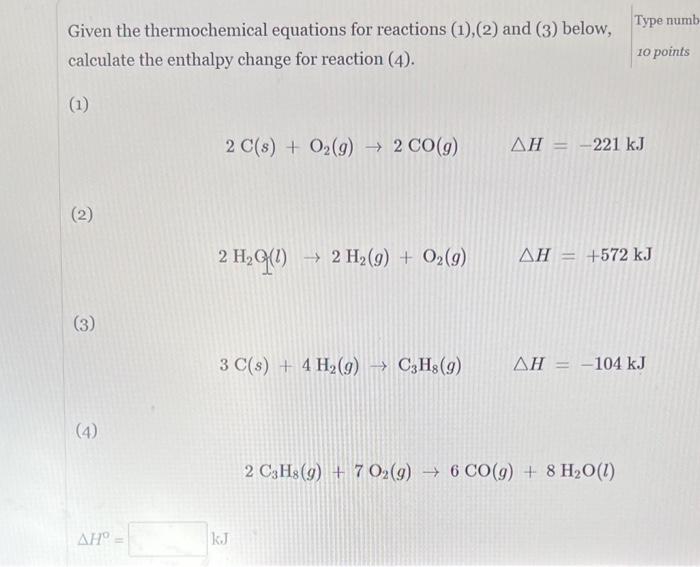 Solved Given the thermochemical equations for reactions | Chegg.com