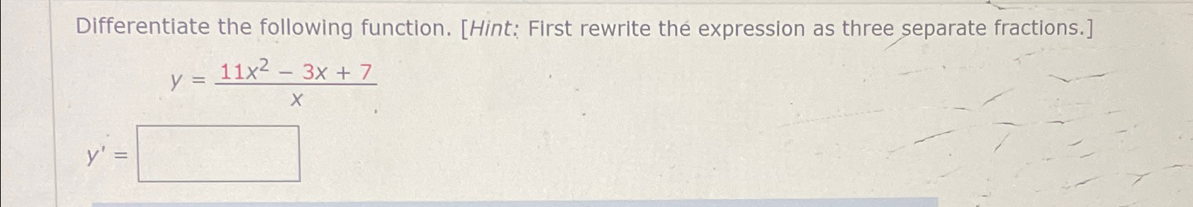 Solved Differentiate the following function. [Hint: First | Chegg.com