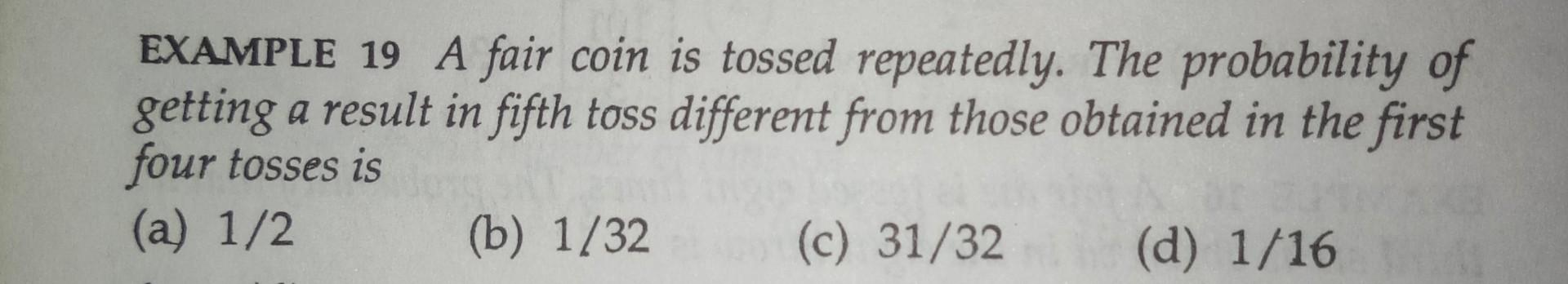 Solved EXAMPLE 19 A fair coin is tossed repeatedly. The | Chegg.com