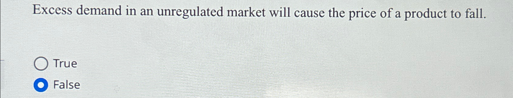 Solved Excess demand in an unregulated market will cause the | Chegg.com