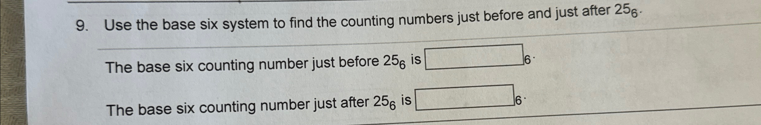 Solved Use the base six system to find the counting numbers | Chegg.com
