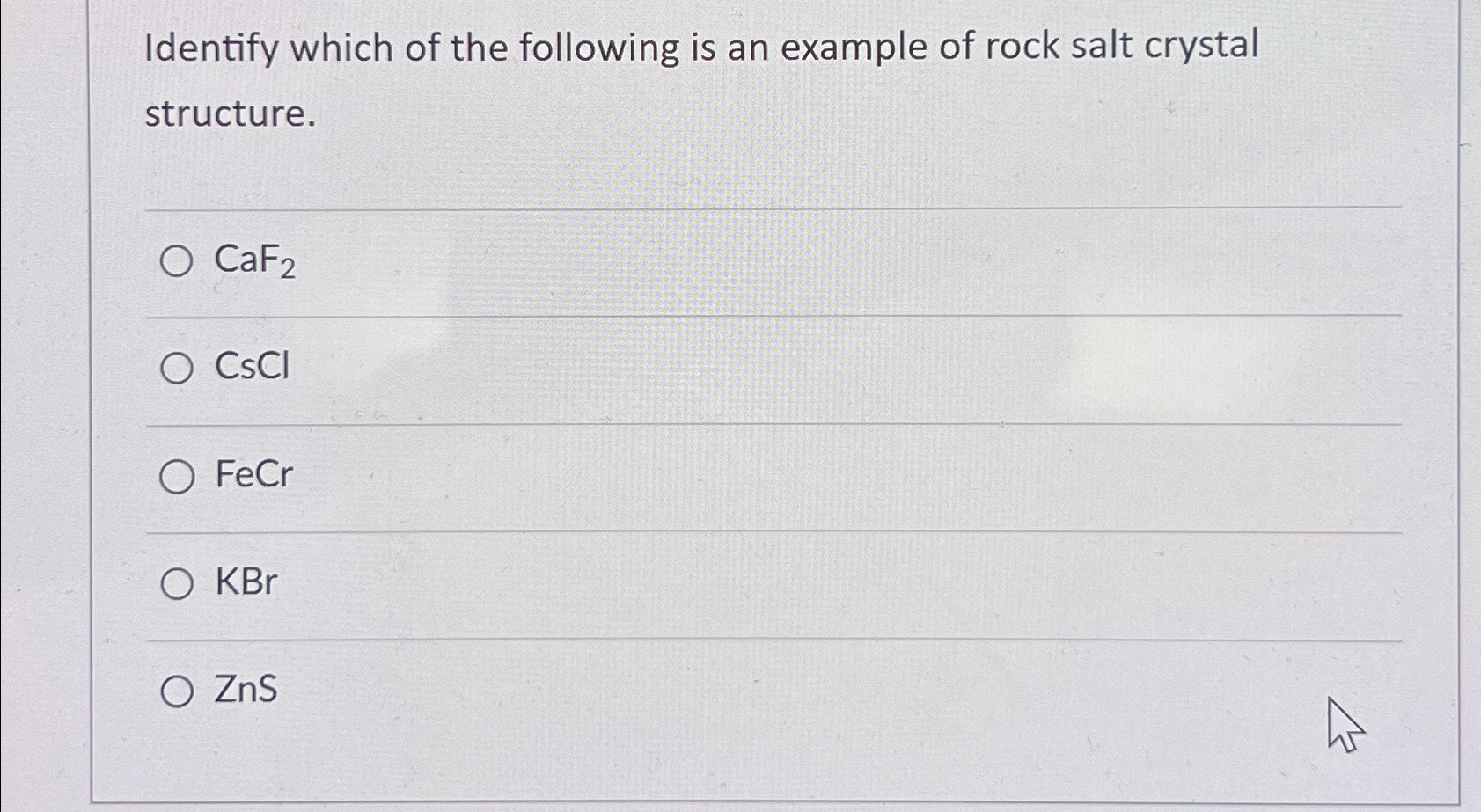 Solved Identify which of the following is an example of rock | Chegg.com