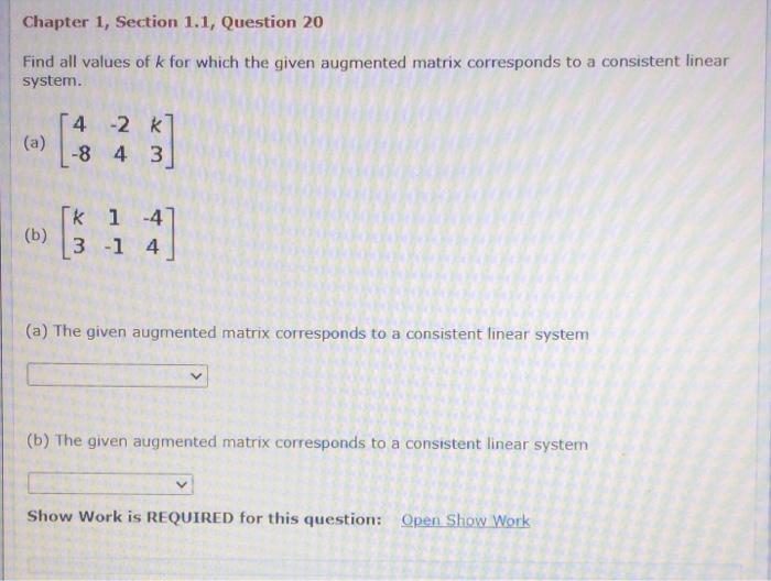 Solved Chapter 1, Section 1.1, Question 20 Find all values | Chegg.com
