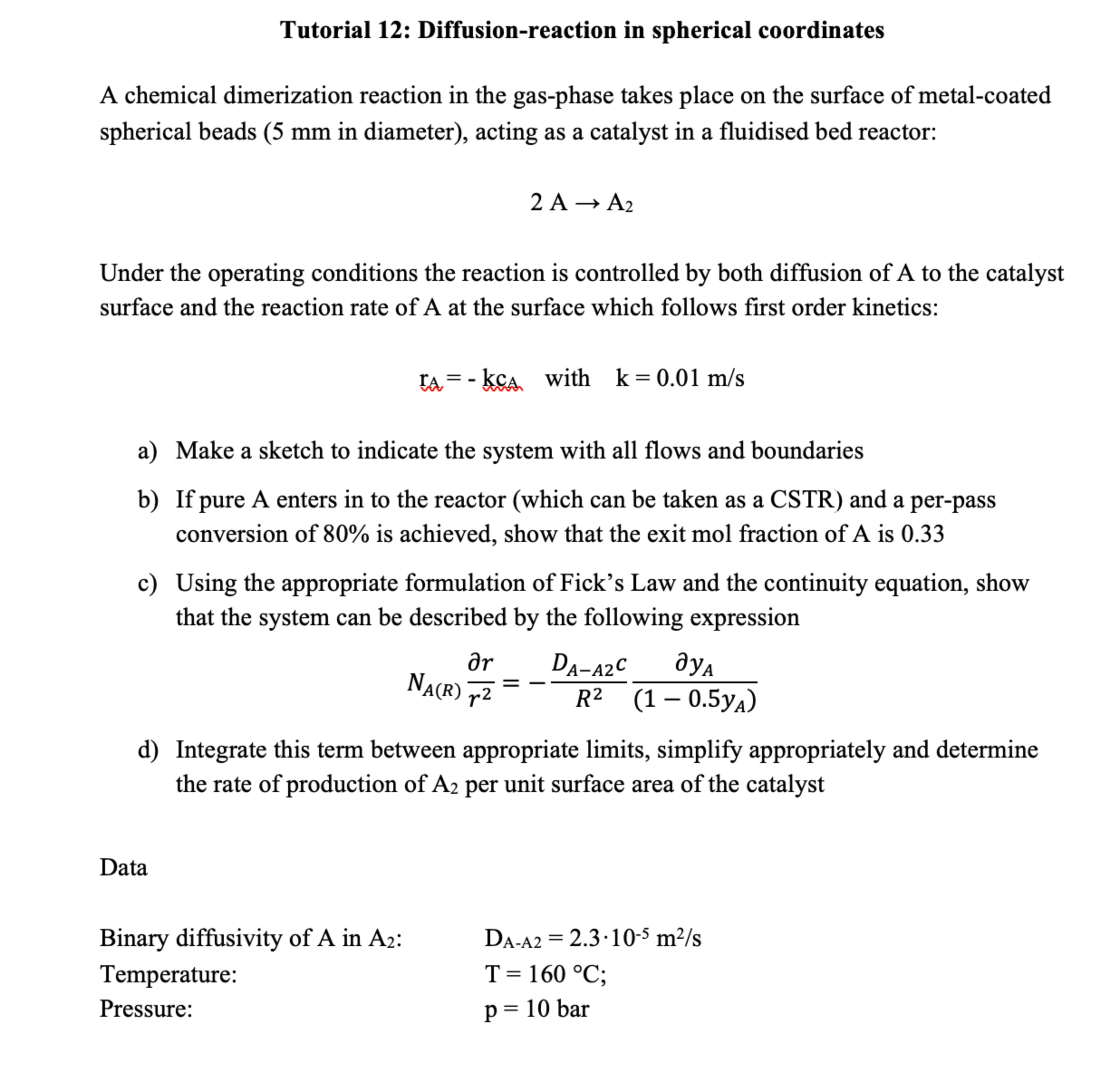 Solved Using Interfacial Mass Transfer Phenomena formulas | Chegg.com