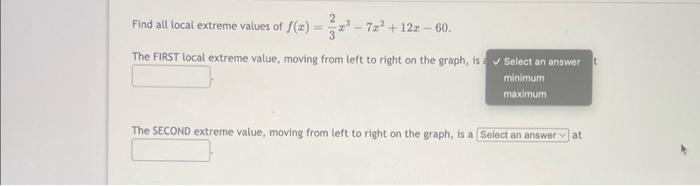 Solved Find all local extreme values of \\( | Chegg.com