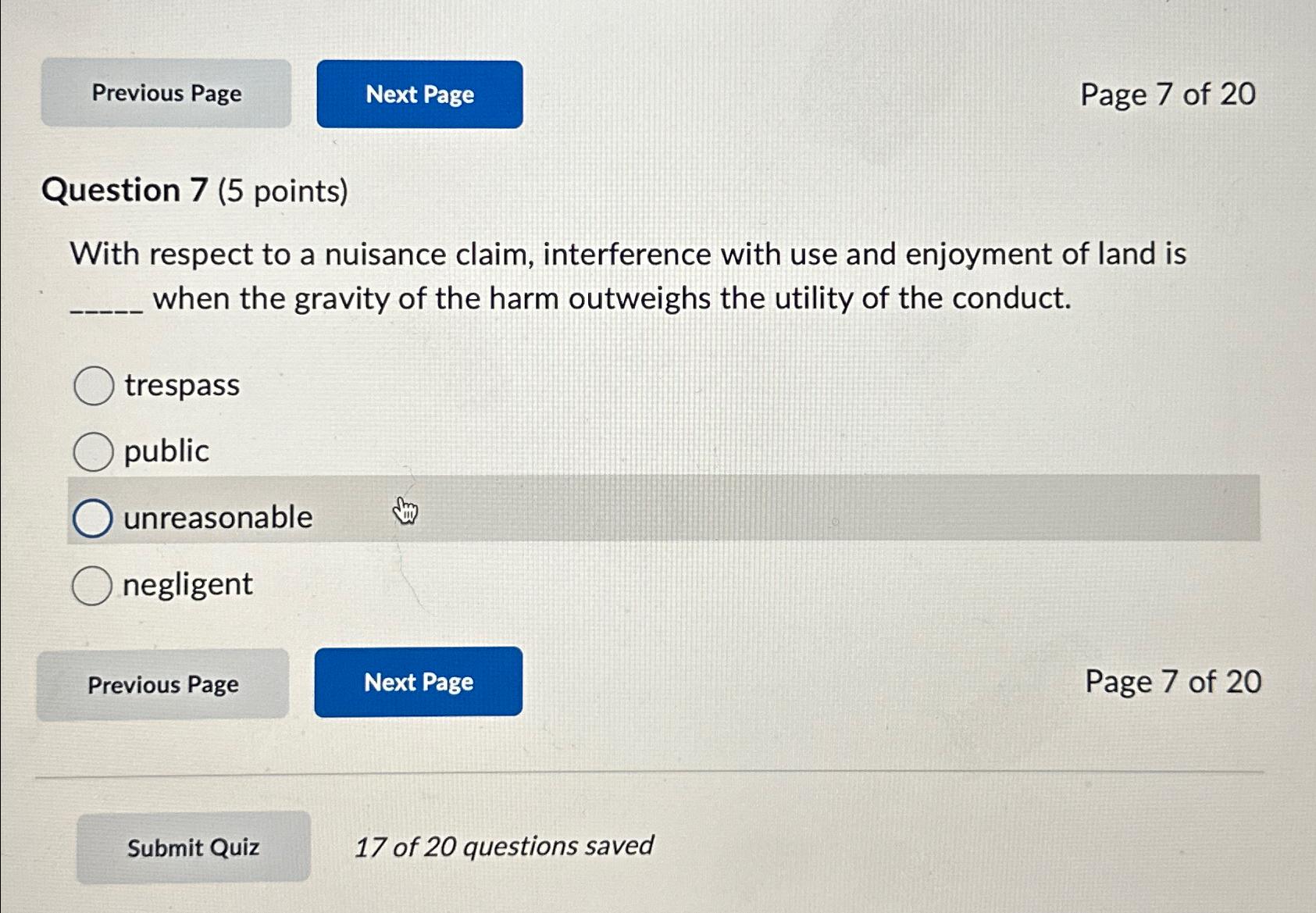 Solved Page 7 ﻿of 20Question 7 (5 ﻿points)With respect to a | Chegg.com