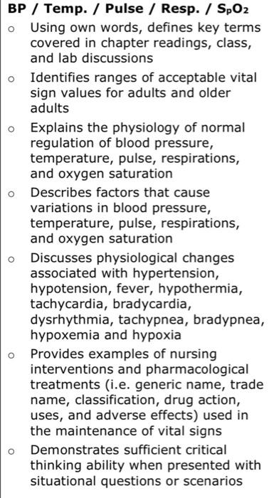 Solved BP / Temp. / Pulse / Resp. / SpO2 Using own words, | Chegg.com