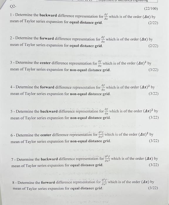 Solved 1 - Determine the backward difference representation | Chegg.com