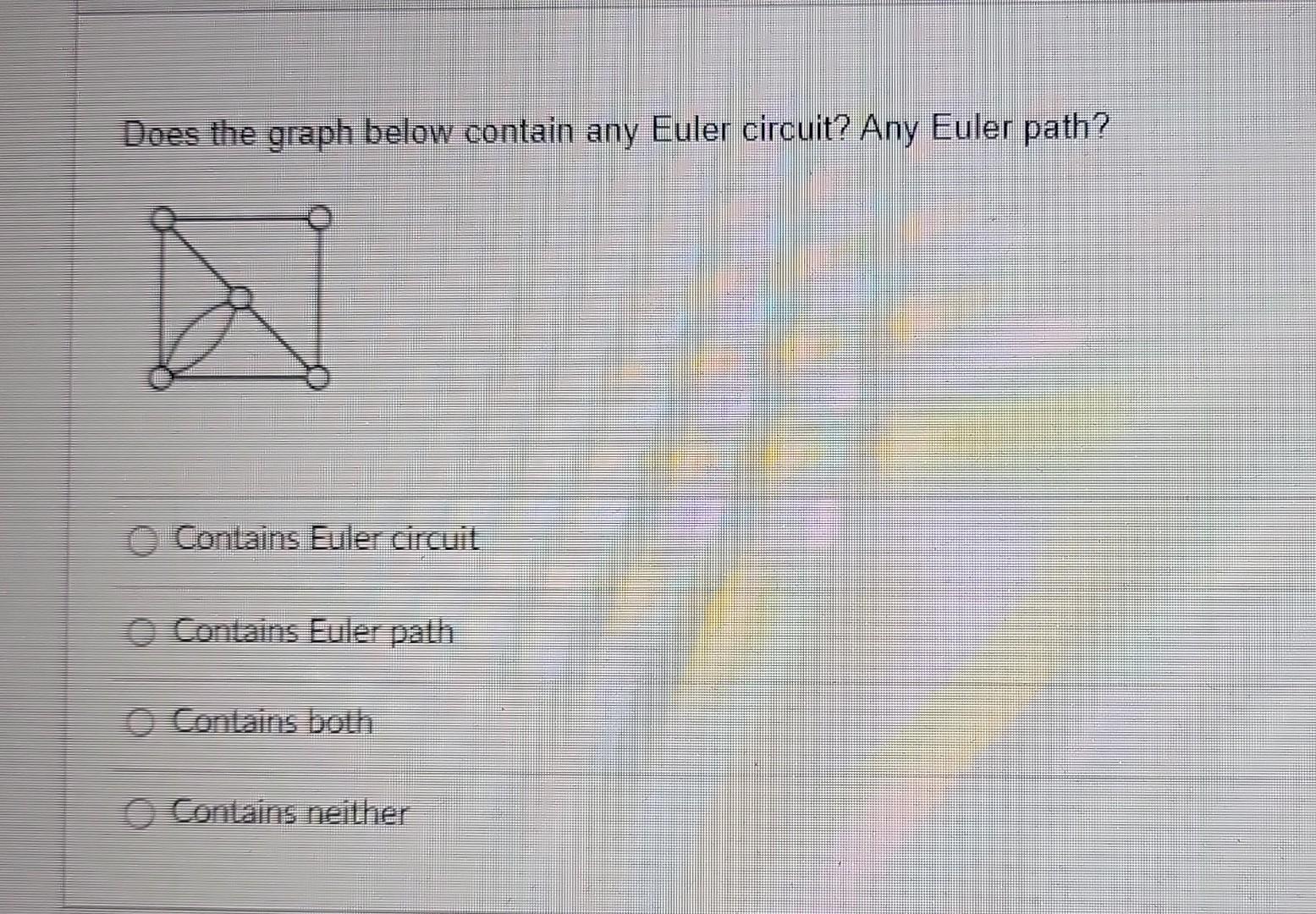Solved Does the graph below contain any Euler circuit? Any | Chegg.com