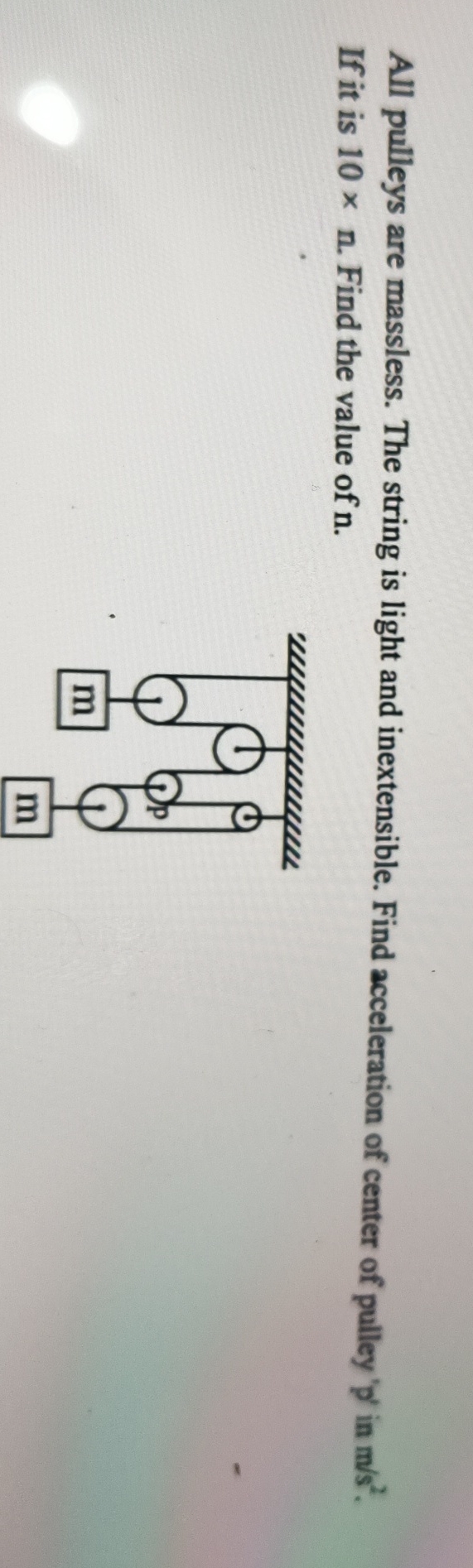 Solved All pulleys are massless. The string is light and | Chegg.com