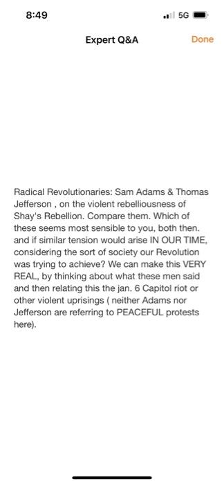Radical Revolutionaries: Sam Adams \& Thomas | Chegg.com