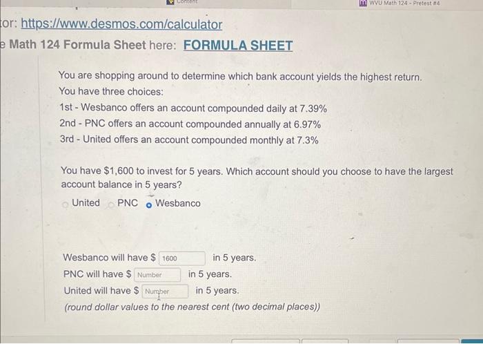 Solved Math 124 Formula Sheet here: FORMULA SHEET You are | Chegg.com