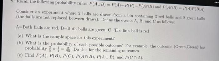 Solved Consider an experiment where 2 balls are drawn from a | Chegg.com