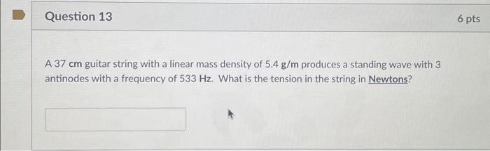 Solved A 37 cm guitar string with a linear mass density of | Chegg.com