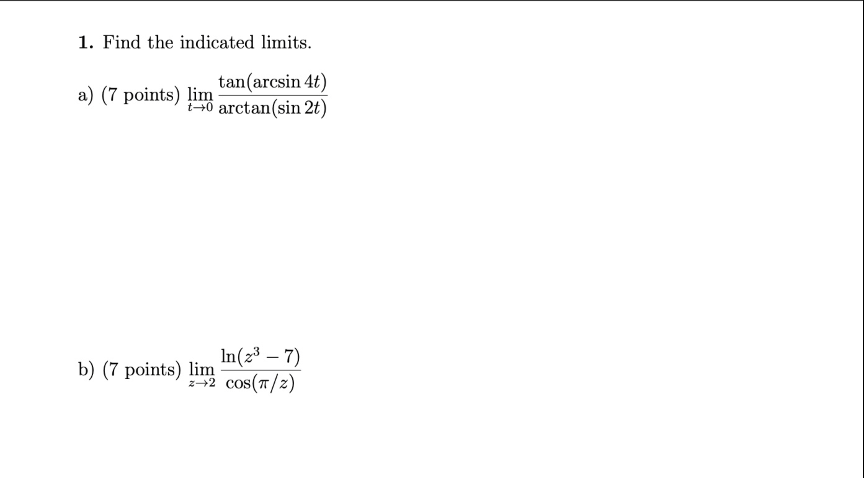 Solved Find the indicated limits.a) | Chegg.com