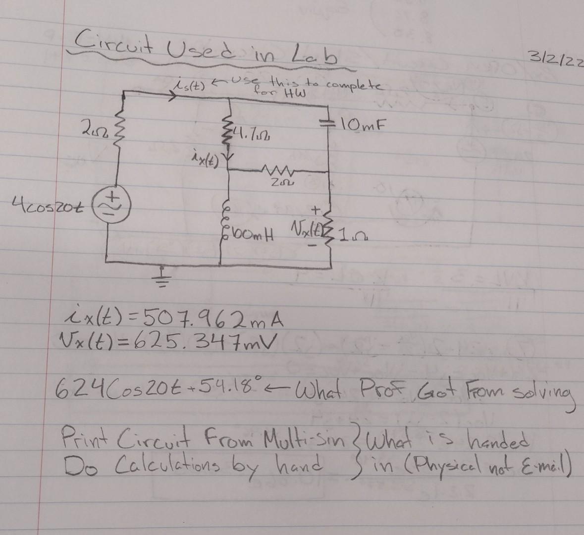 Solved Multimeter-XMMI 507.962 mA А V 2 dB R1 20 -4.70 C1 | Chegg.com