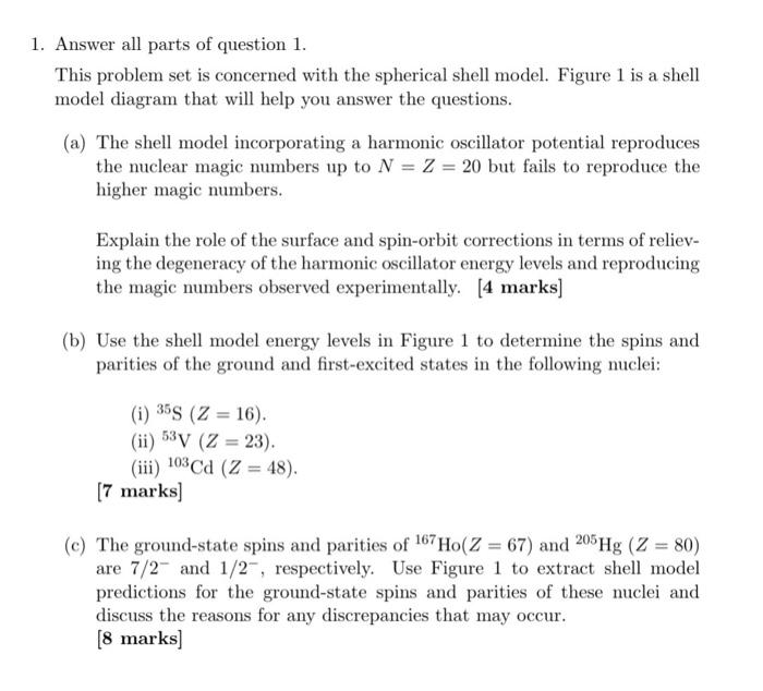 Solved 1. Answer all parts of question 1. This problem set | Chegg.com