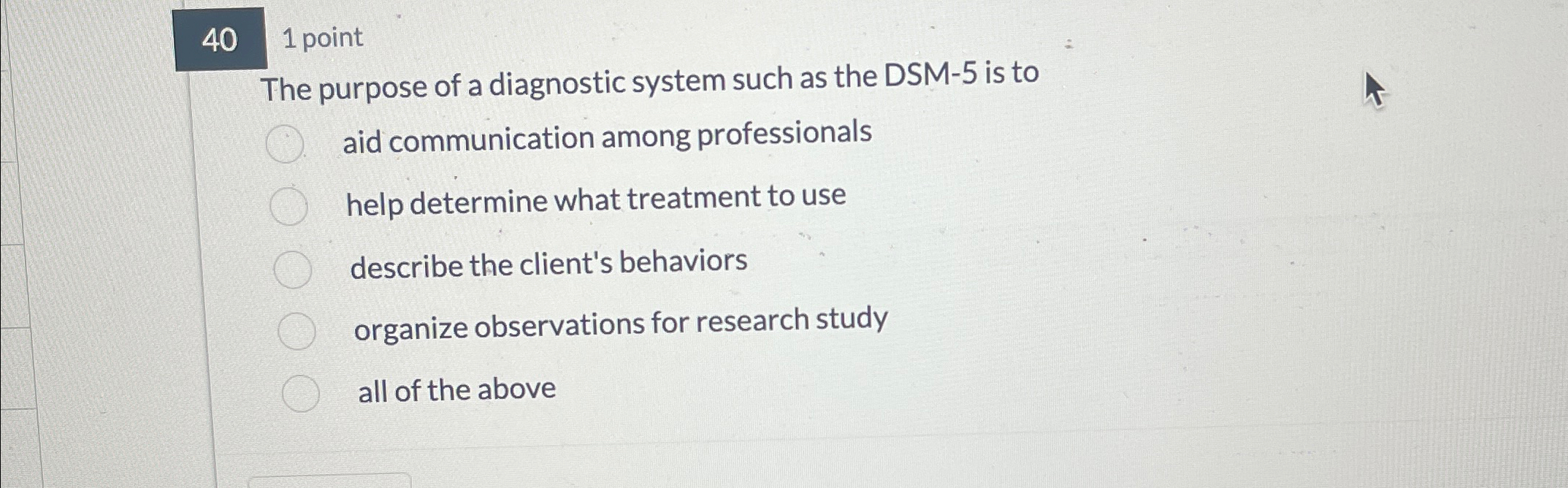 Solved 401 ﻿pointThe purpose of a diagnostic system such as | Chegg.com