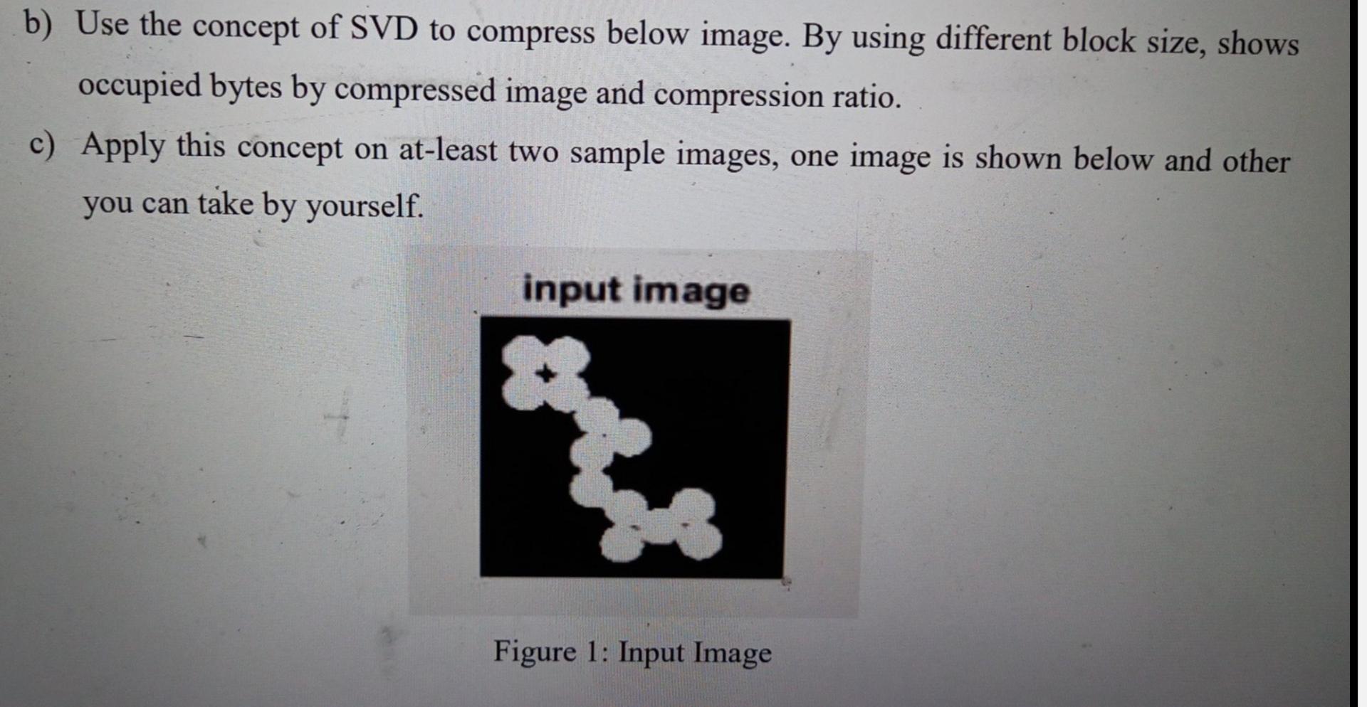 b) Use the concept of SVD to compress below image. By | Chegg.com