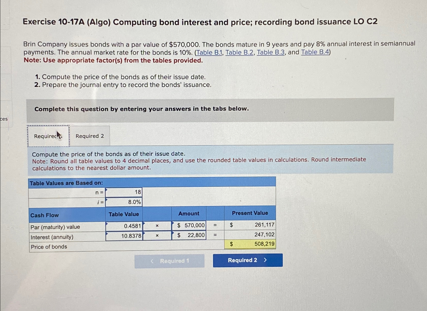 Solved Exercise 10-17 ﻿A (Algo) ﻿Computing bond interest and | Chegg.com