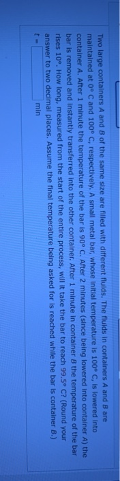 Solved Two large containers A and B of the same size are | Chegg.com