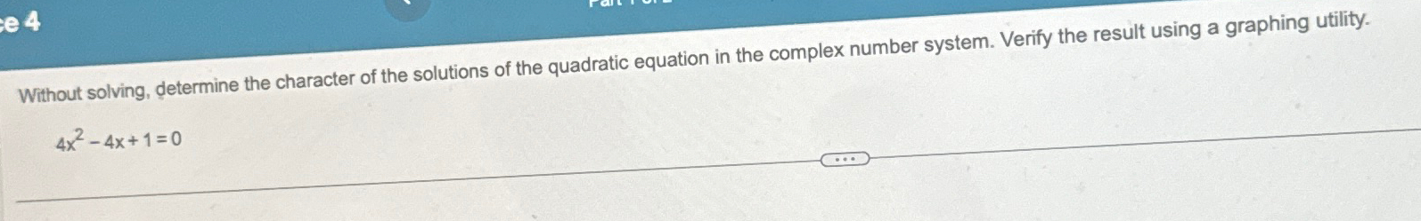 Solved Without solving, determine the character of the | Chegg.com