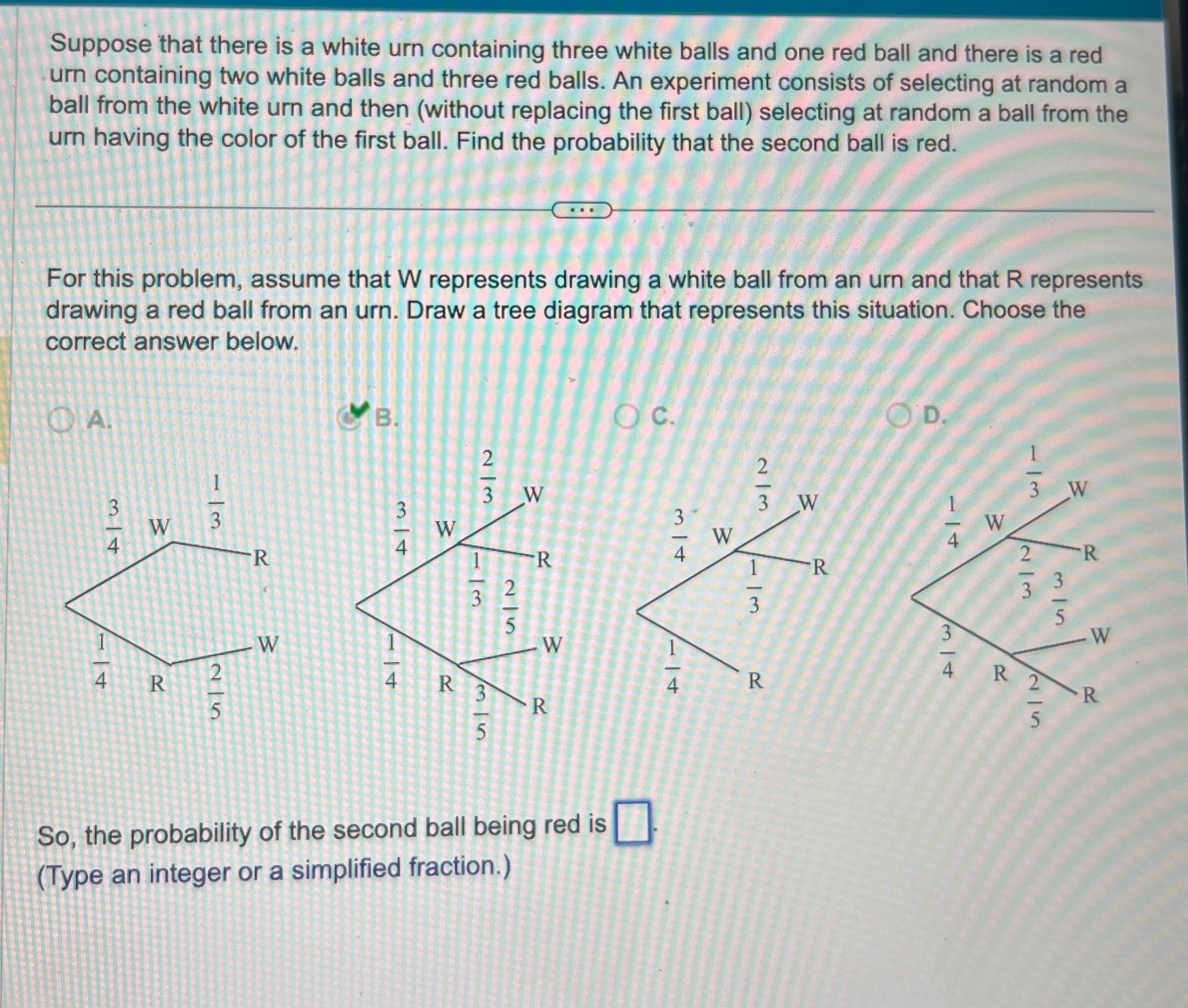 Solved Suppose that there is a white urn containing three | Chegg.com