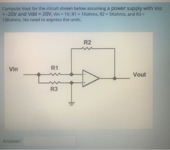 Solved Compute Vout for the circuit shown below assuming a | Chegg.com