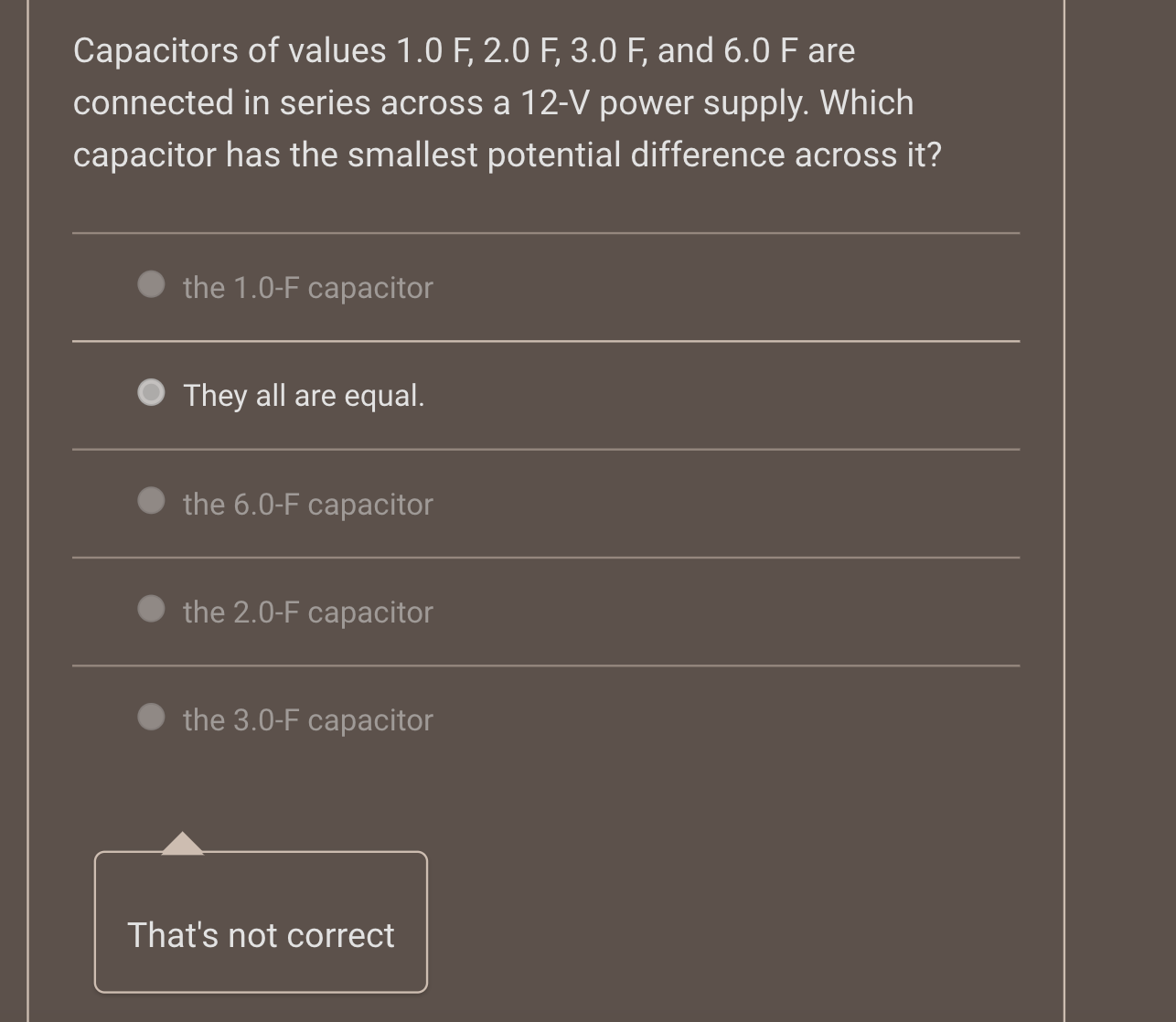 Solved Capacitors of values 1.0F,2.0F,3.0F, ﻿and 6.0F | Chegg.com