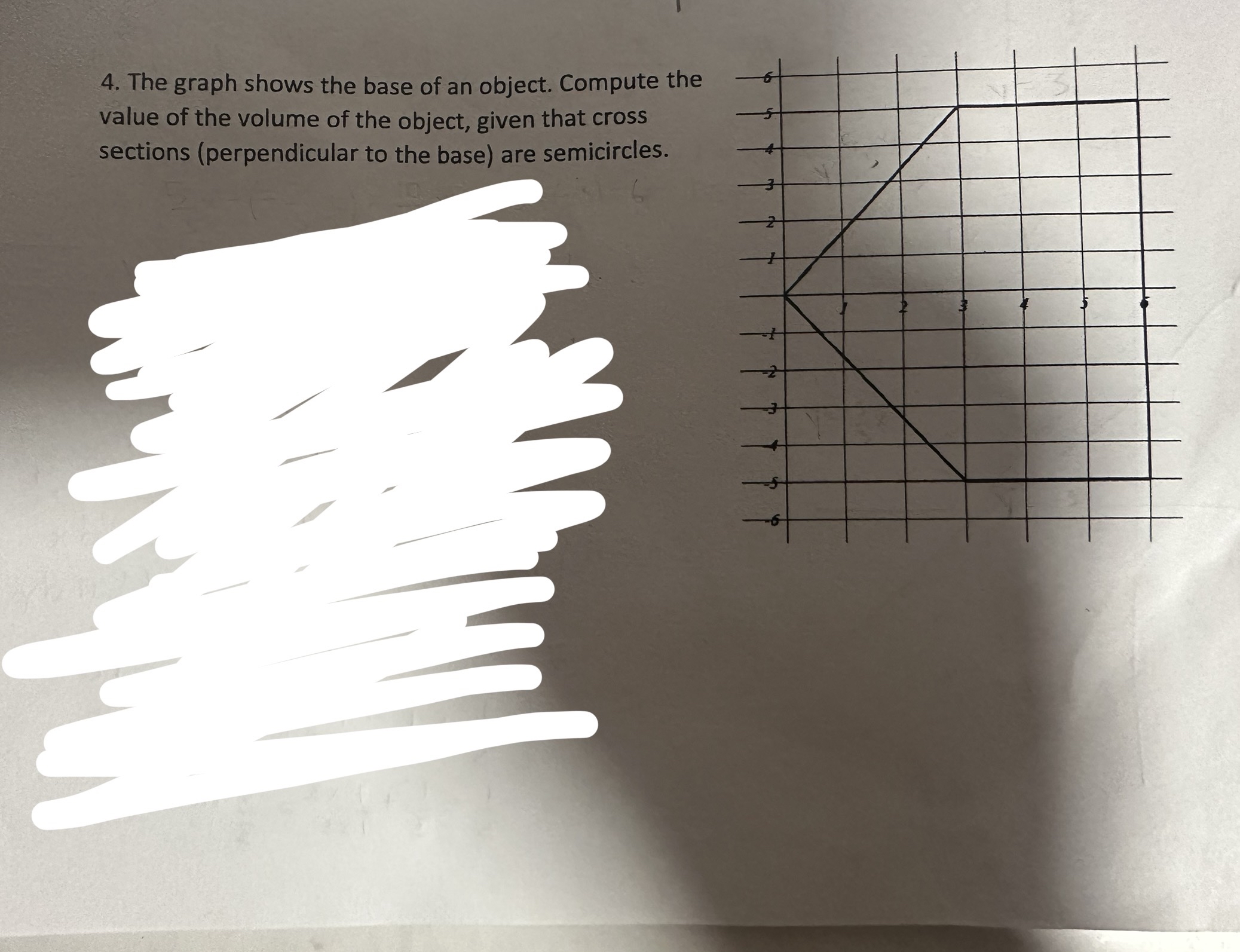 The graph shows the base of an object. Compute the | Chegg.com