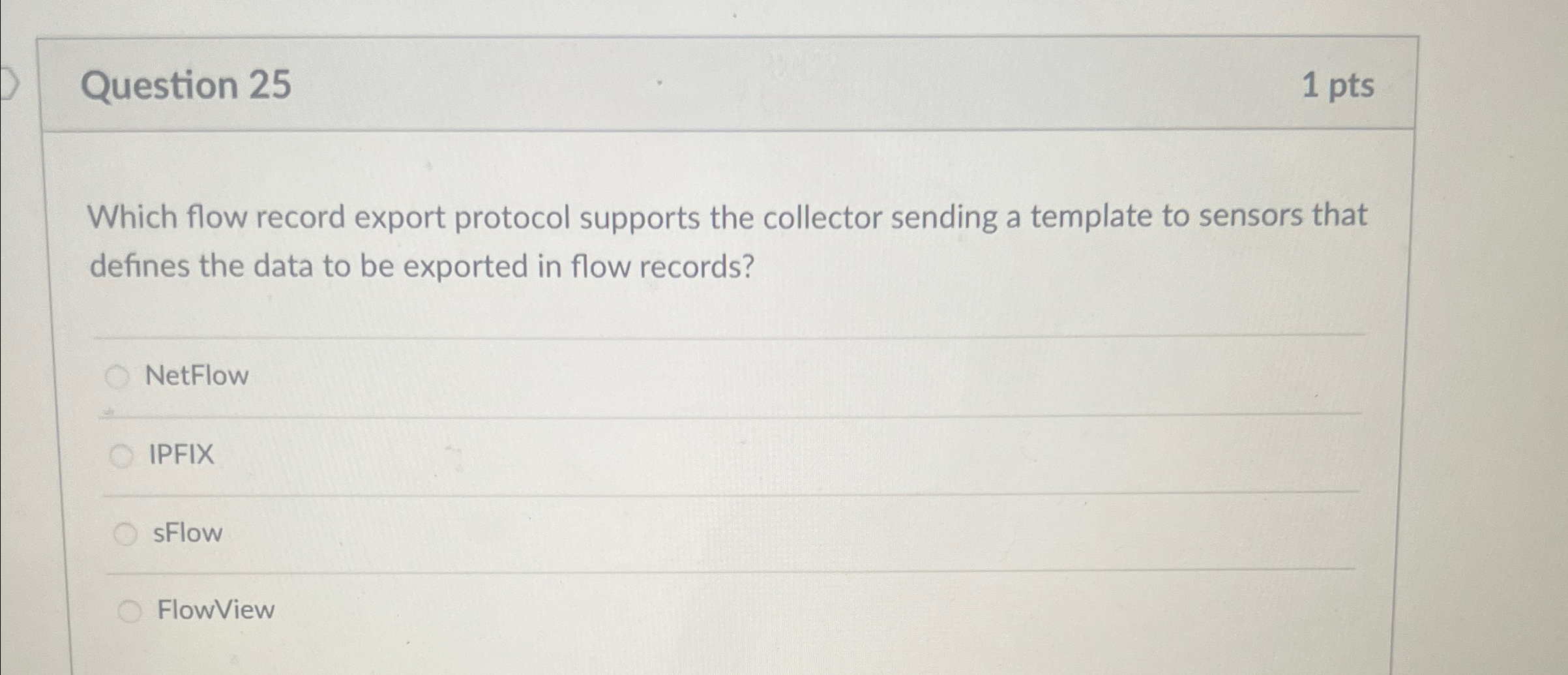 Solved Question 251 ﻿ptsWhich flow record export protocol | Chegg.com