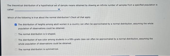 Solved The theoretical distribution of a hypothetical set of | Chegg.com