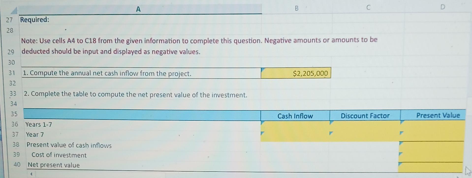 Solved Please include formulas for each cell. Please set it | Chegg.com