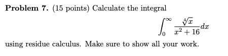 Solved Problem 7. (15 ﻿points) ﻿Calculate the | Chegg.com