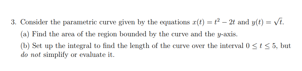 Solved Consider the parametric curve given by the equations | Chegg.com