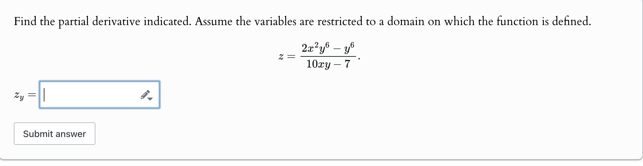 Solved Find the partial derivative indicated. Assume the | Chegg.com