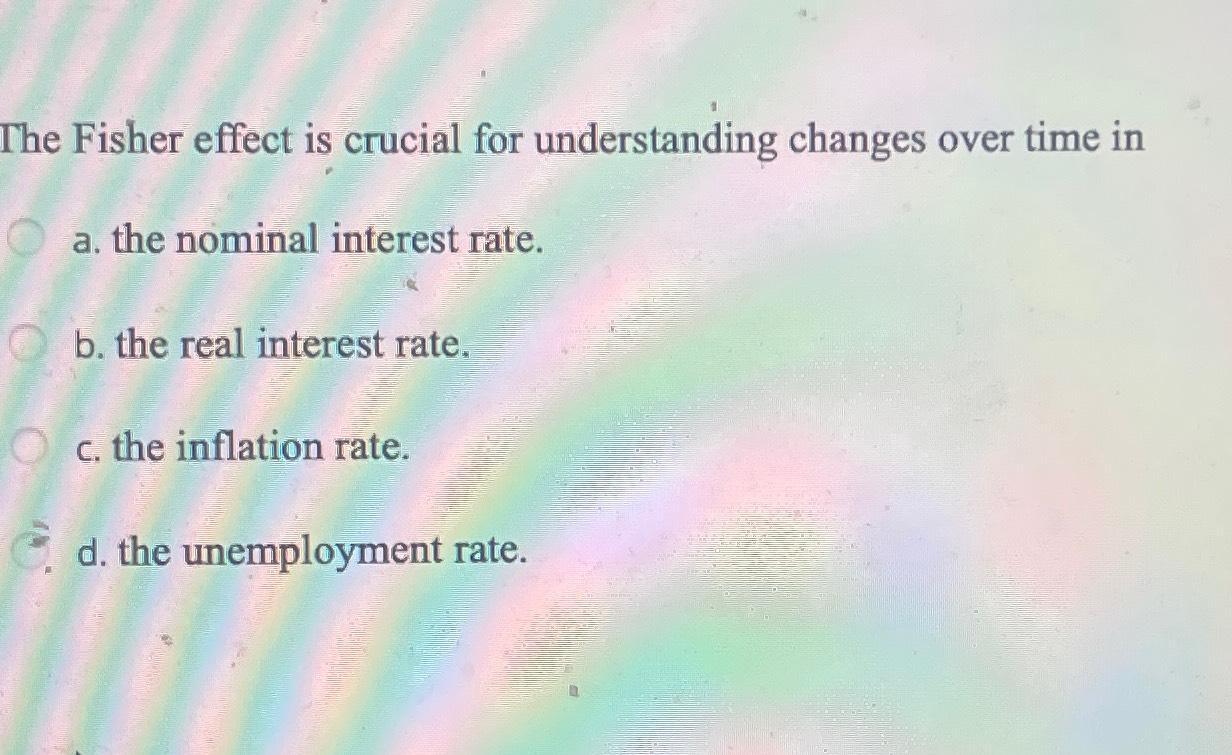 Solved The Fisher effect is crucial for understanding | Chegg.com