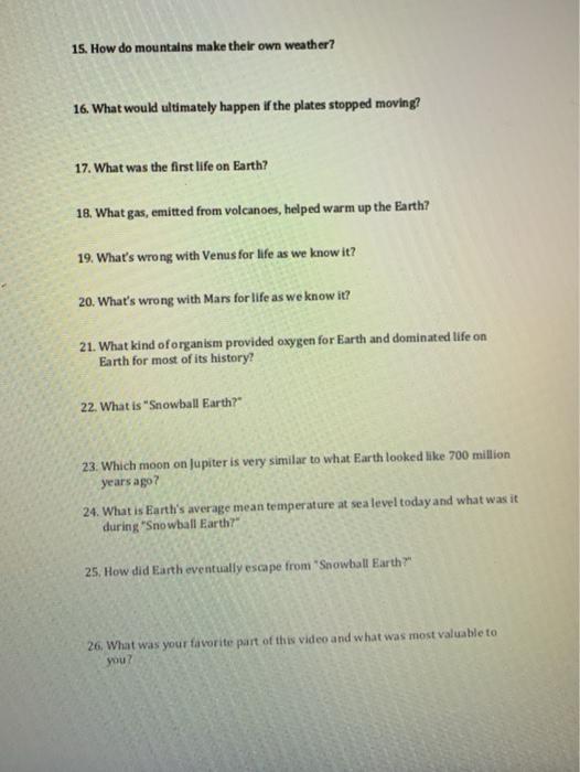 Solved Name: GEOG 101 World Geography Video Assignment | Chegg.com