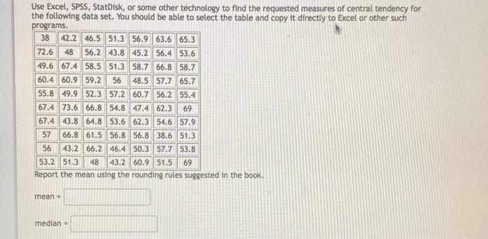 Solved Use Excel, SPSS, StatDisk, or some other technology | Chegg.com