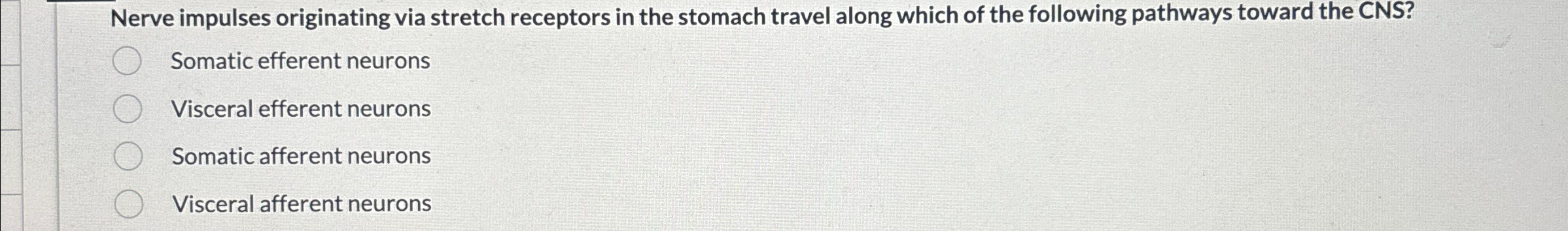 Solved Nerve impulses originating via stretch receptors in | Chegg.com