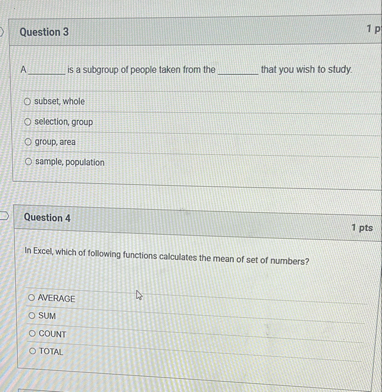 Solved Question 31 ﻿pA ﻿is a subgroup of people taken from | Chegg.com