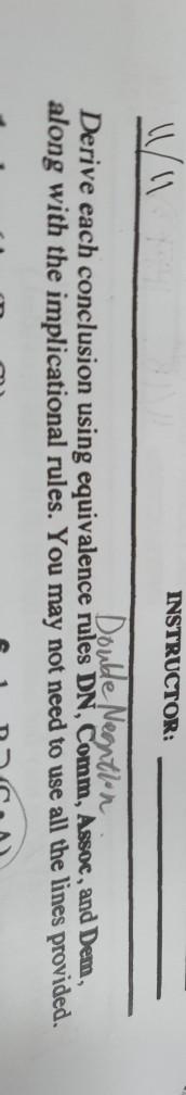 Solved INSTRUCTOR: Doude Negation, Derive each conclusion | Chegg.com