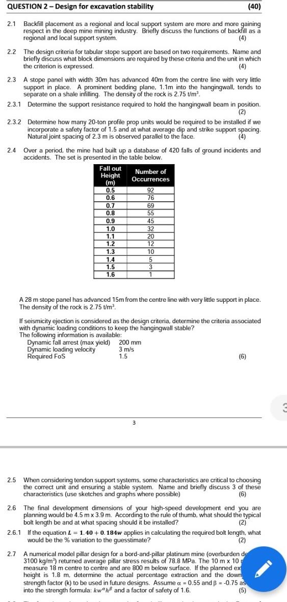 2.1 Backfill placement as a regional and local | Chegg.com