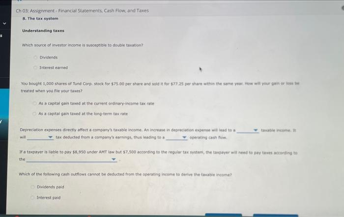 Solved Ch 03. Assignment - Financial Statements, Cash Flow, | Chegg.com