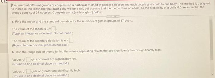 Solved Assume that different groups of couples use a | Chegg.com
